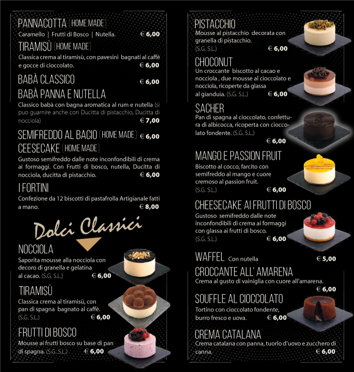 Menu Dolci, Pizza Dessert, Dolci fatti in casa, Dolci classici